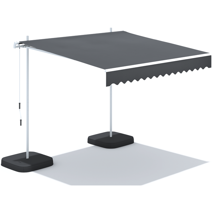 AECOJOY Free Standing Retractable Awning, 13'x8' Patio Awnings Outdoor