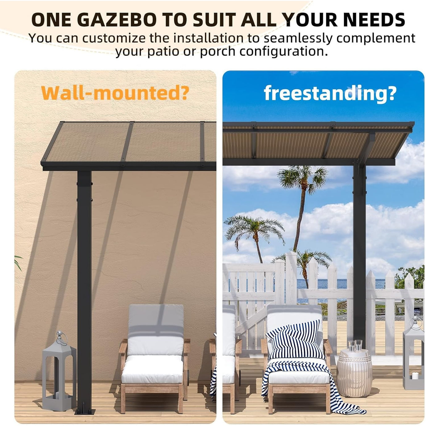 AECOJOY 10' x 8' Gazebo Outdoor Pergola for Patio, 8x10 Freestanding L